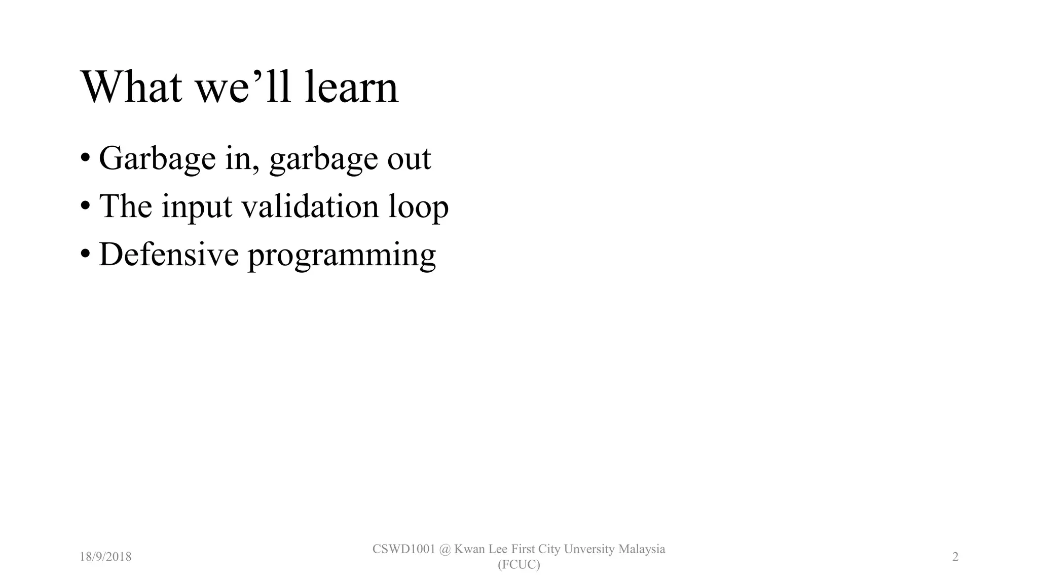 7 Input Validation Ppt