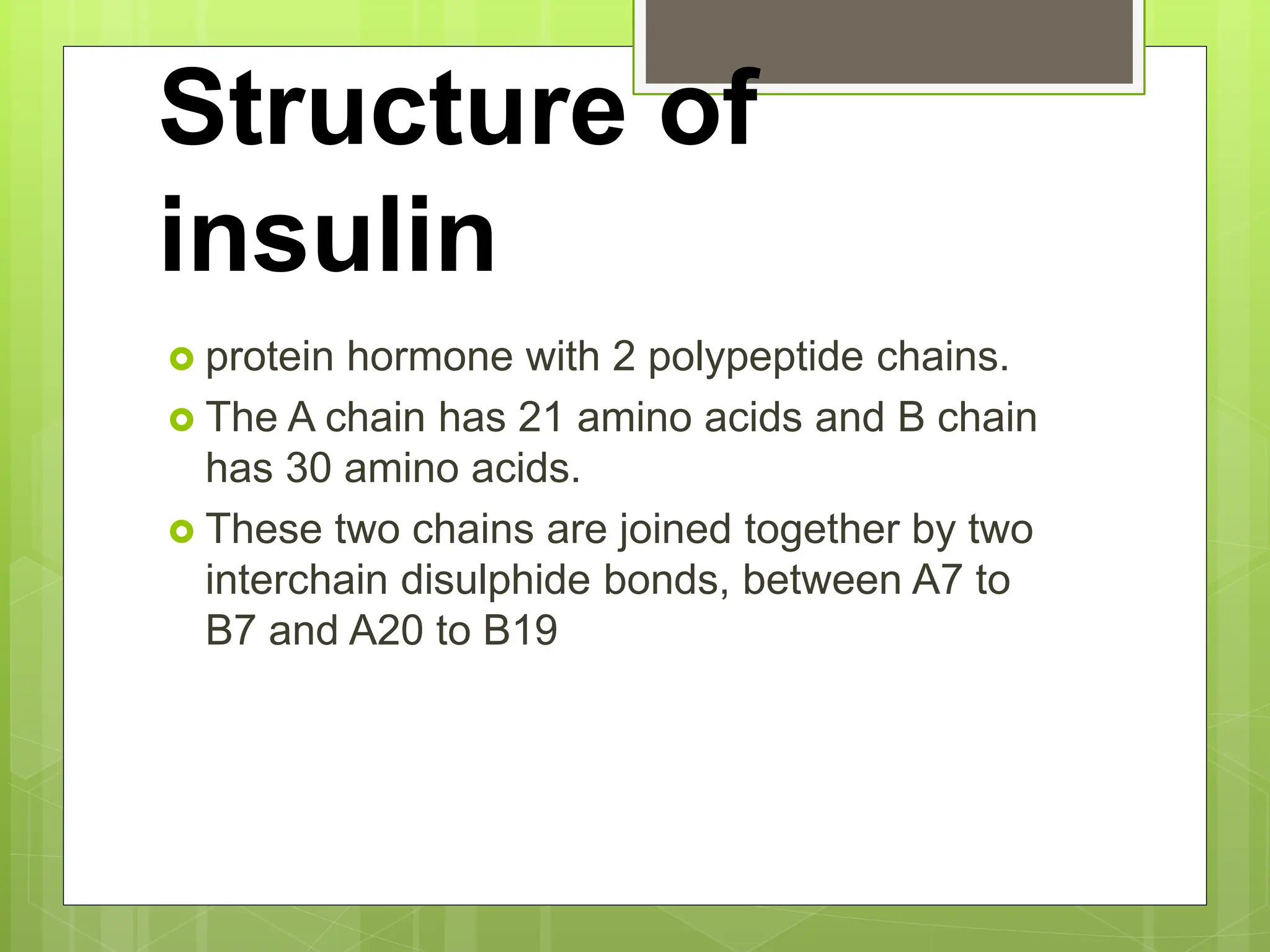 Insulin metabolism structure synthesis metabolic error | PPT