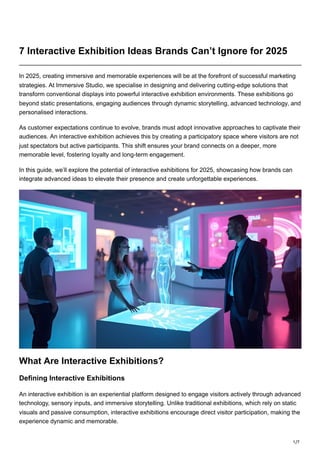 7 Interactive Exhibition Ideas Brands Can’t Ignore for 2025 | PDF
