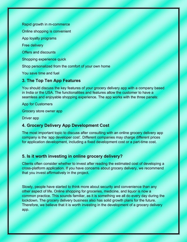 7 Interesting Facts About Building Grocery Delivery Apps | PDF | Food ...