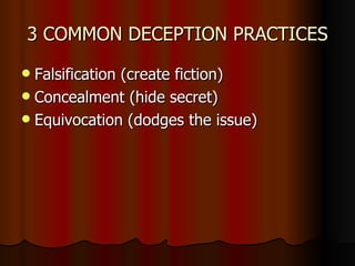 Interpersonal Deception Theory | PPT | Family and Relationships