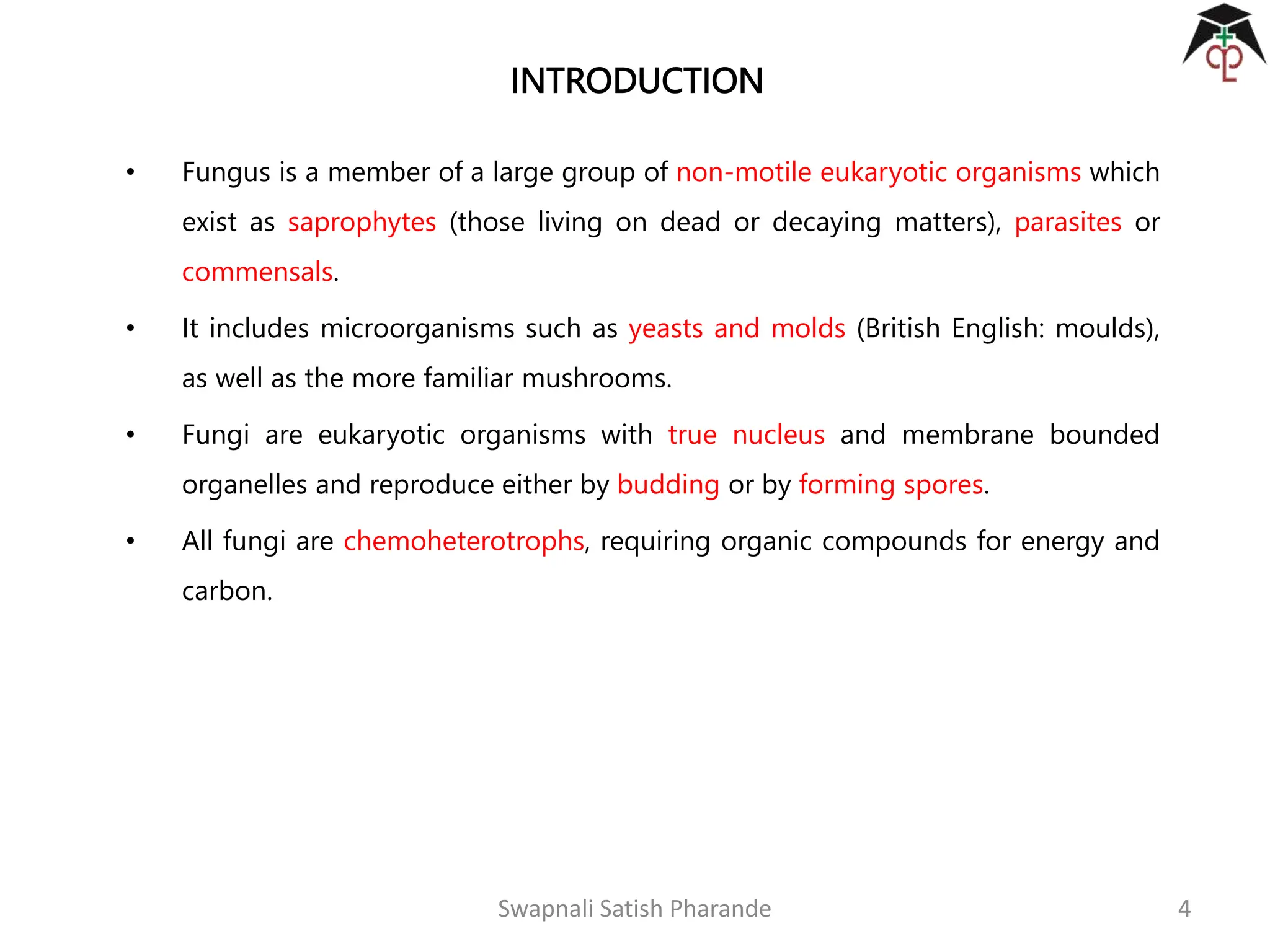 Introduction and Classification of Fungi | PPTX
