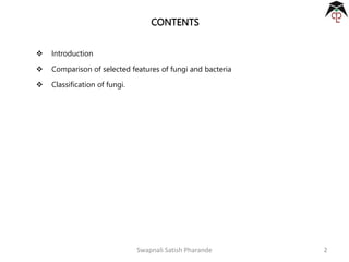 Introduction and Classification of Fungi | PPTX