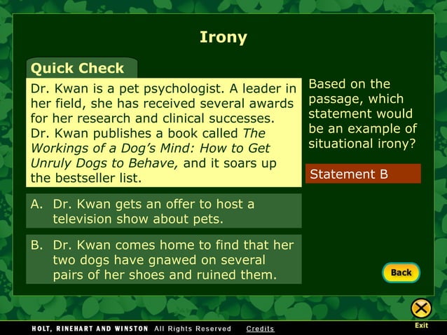 literary analysis: irony