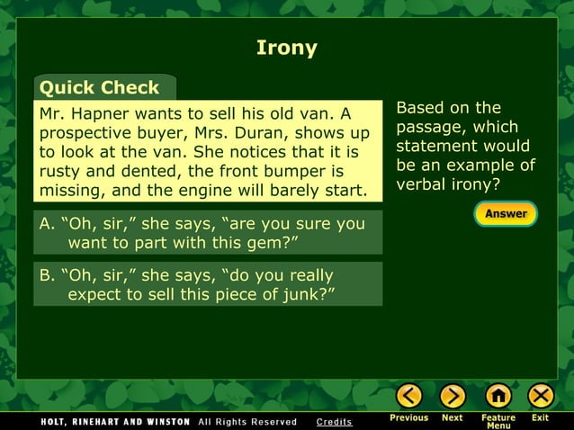 literary analysis: irony