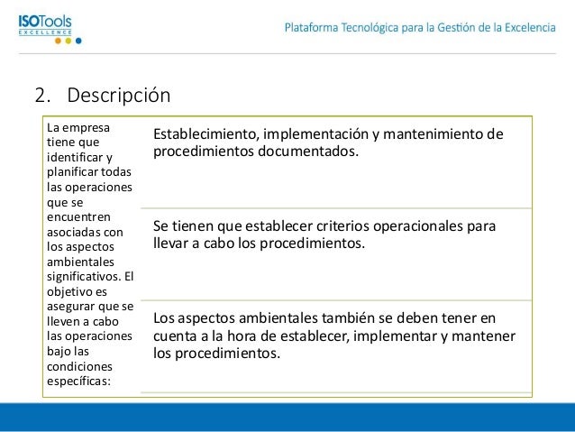 Que Es Un Control Operacional En Iso 14001 - Descargar Pdf