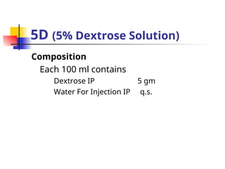 7 types of IV fluids for the intravenous use RL, DNS, NS, D5 , D10 | PPT
