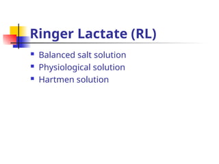 7 types of IV fluids for the intravenous use RL, DNS, NS, D5 , D10 | PPT