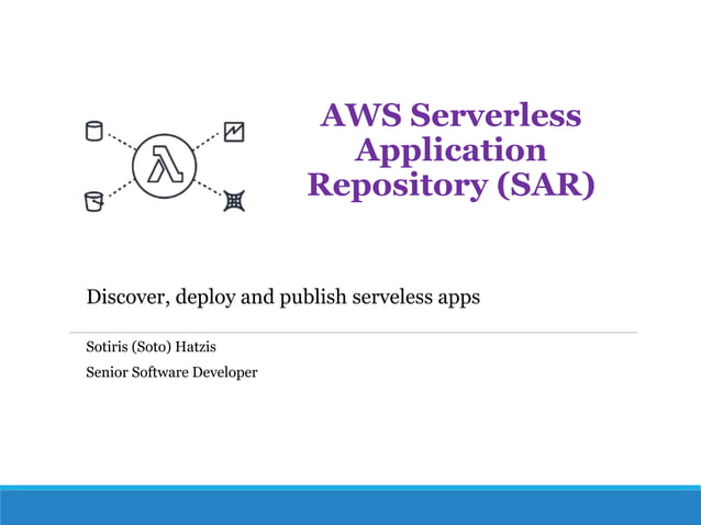Aws serverless application repository | PPT