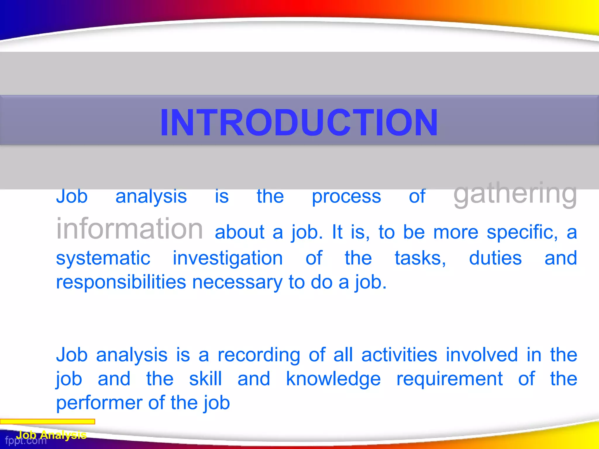 job analysis | PPT