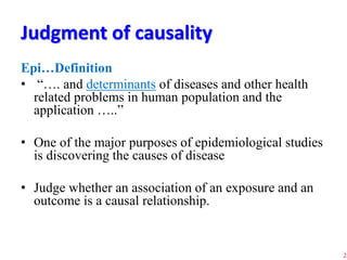 Judgment of causality in Epidemiology: Handout | PPT