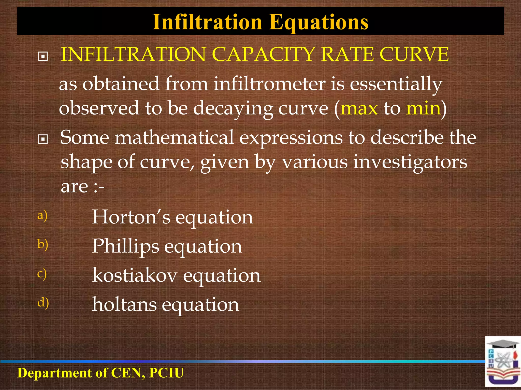 L6 infiltrationr rate calculation | PPTX