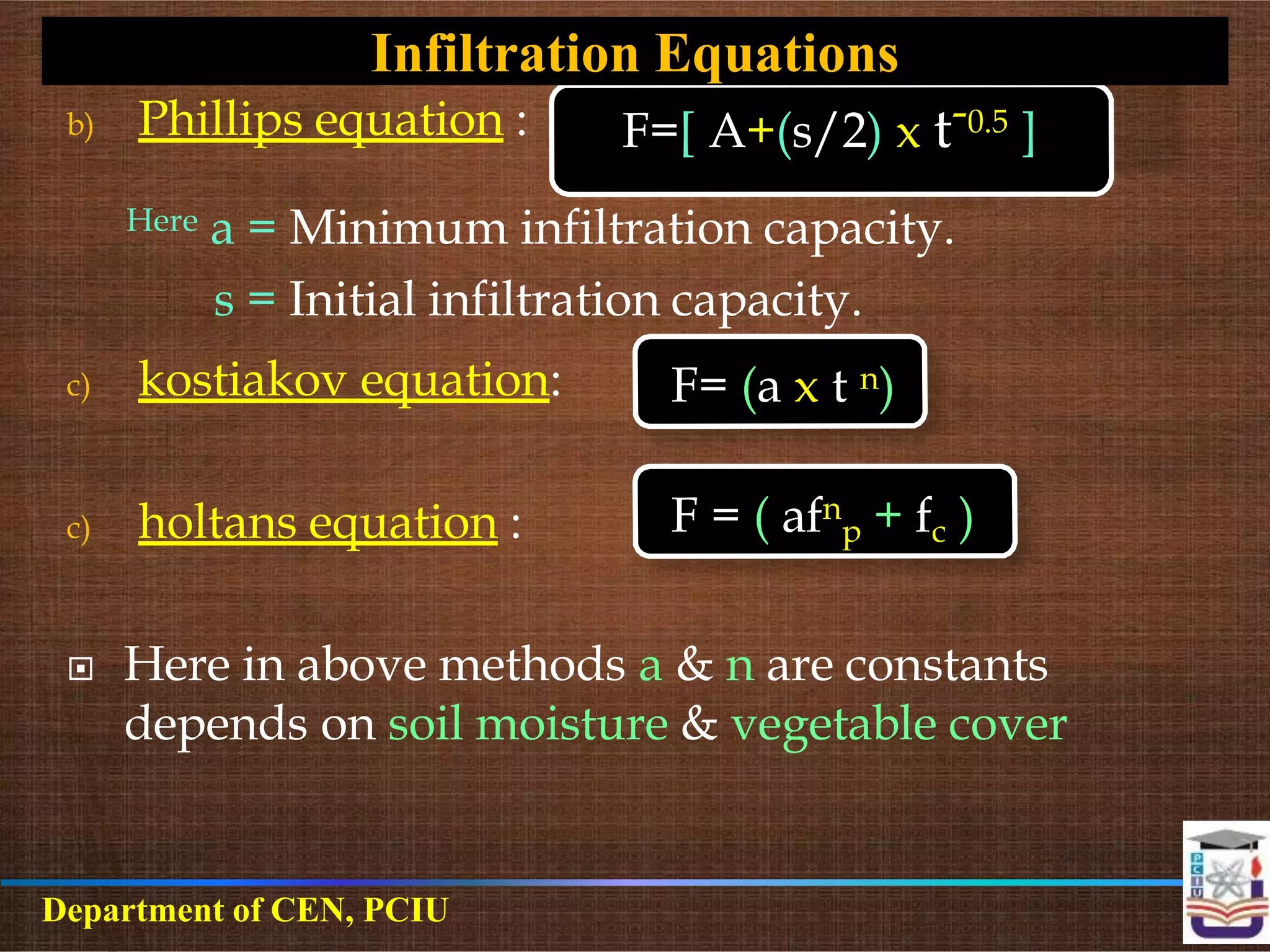 L6 infiltrationr rate calculation | PPTX
