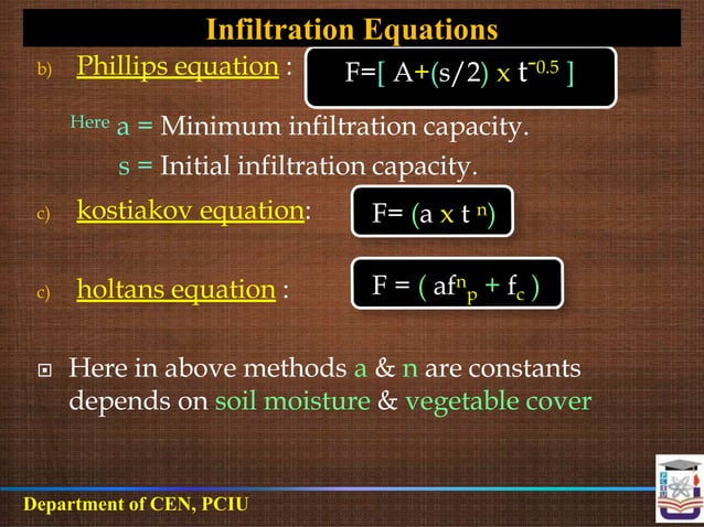L6 infiltrationr rate calculation | PPTX | Water Services | Home Utilities