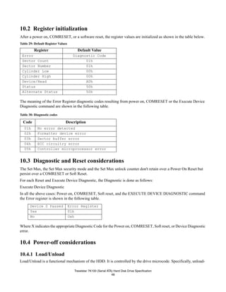 hard disk drive specification travelstar 7k100 | PDF