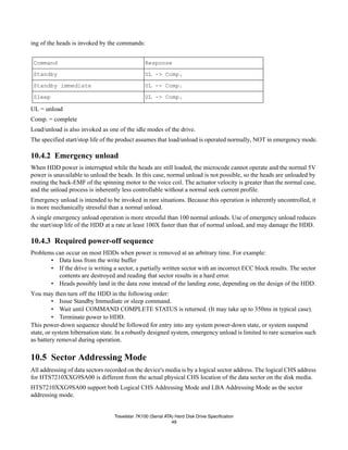 hard disk drive specification travelstar 7k100 | PDF