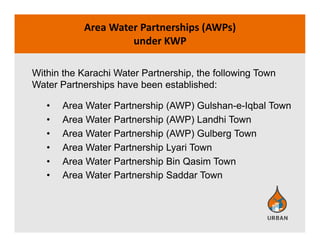 Karachi Water Partnership (KWP). An Initiative of Hisaar Foundation | PDF