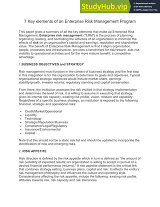7 Key Elements Of An Enterprise Risk Management Program | PDF | Business Accounting & Finance ...