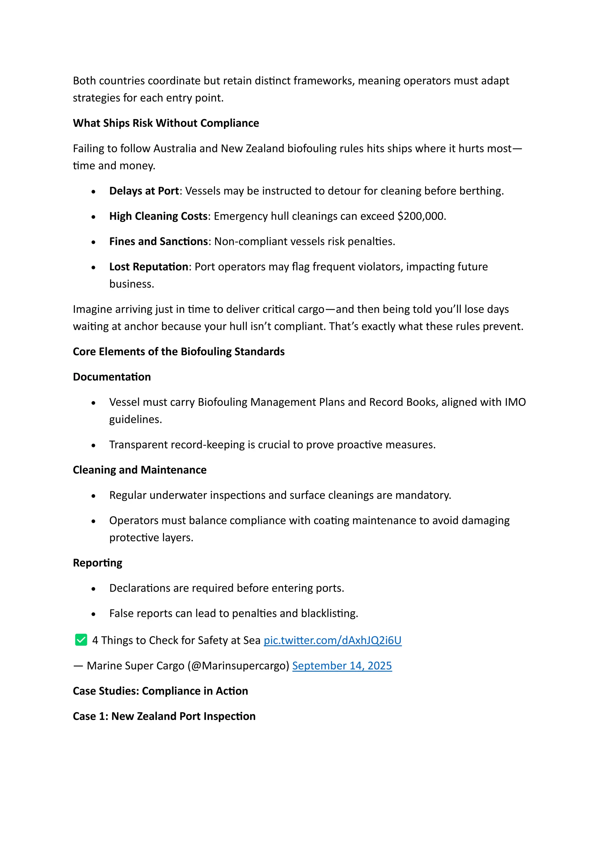 Australia And New Zealand Biofouling Rules - Marine Super Cargo | PDF