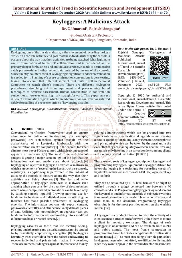 Keyloggers A Malicious Attack | PDF