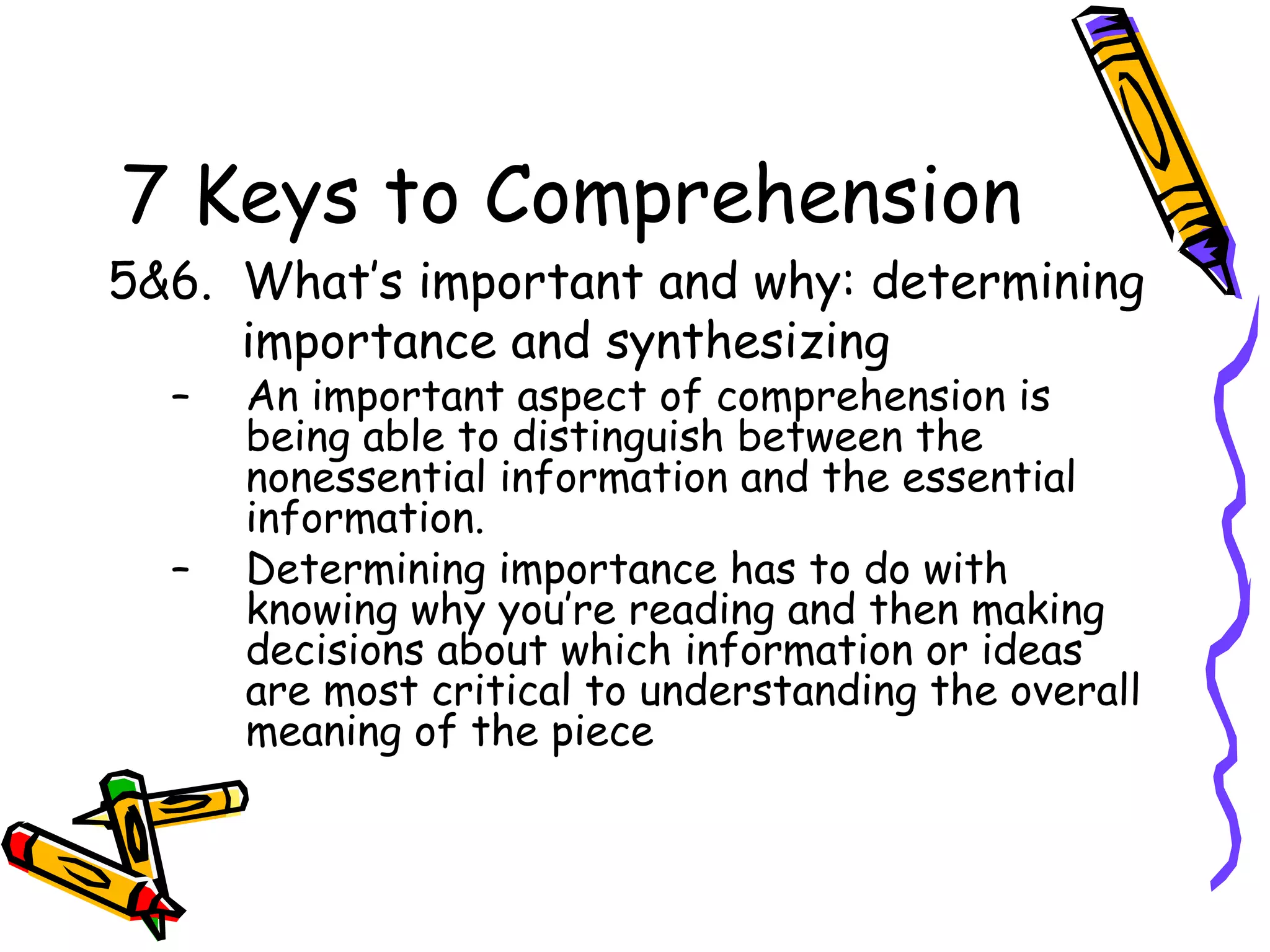 7 keys to comprehension | PPT