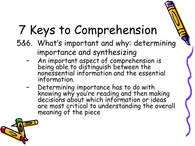 7 keys to comprehension | PPT