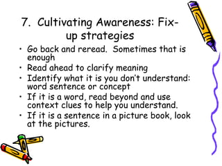 7 keys to comprehension | PPT