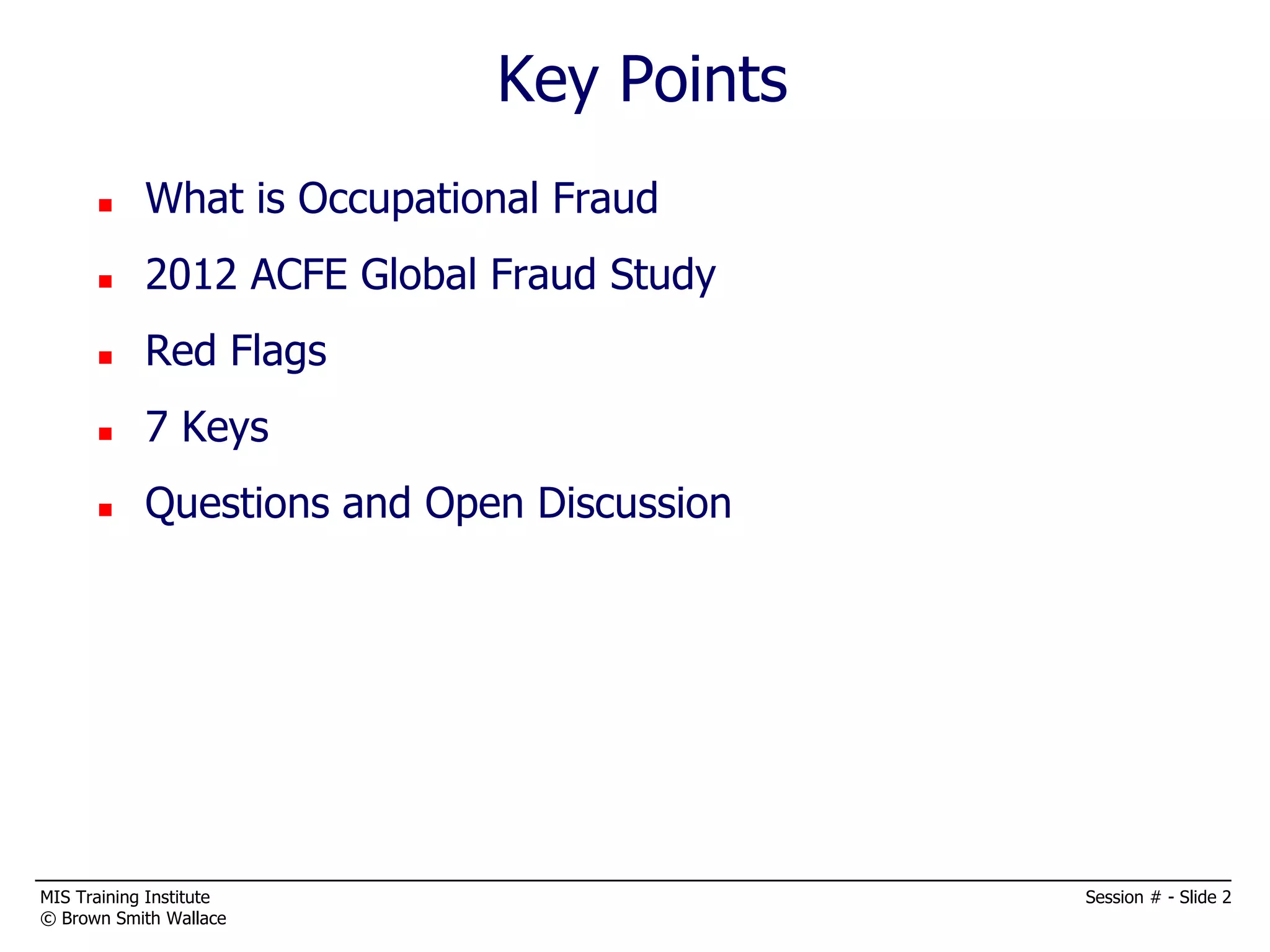 7 Keys to Fraud Prevention, Detection and Reporting | PDF