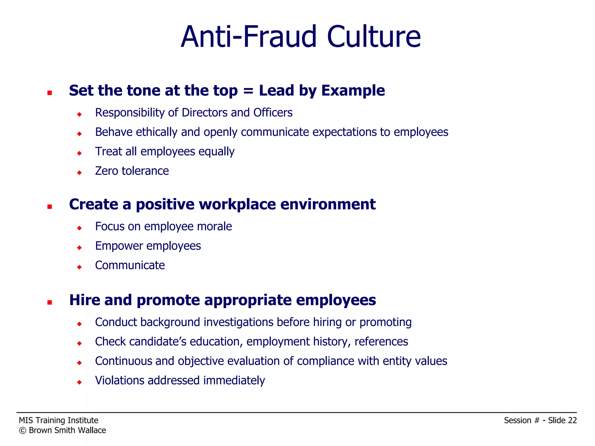 7 Keys to Fraud Prevention, Detection and Reporting | PDF
