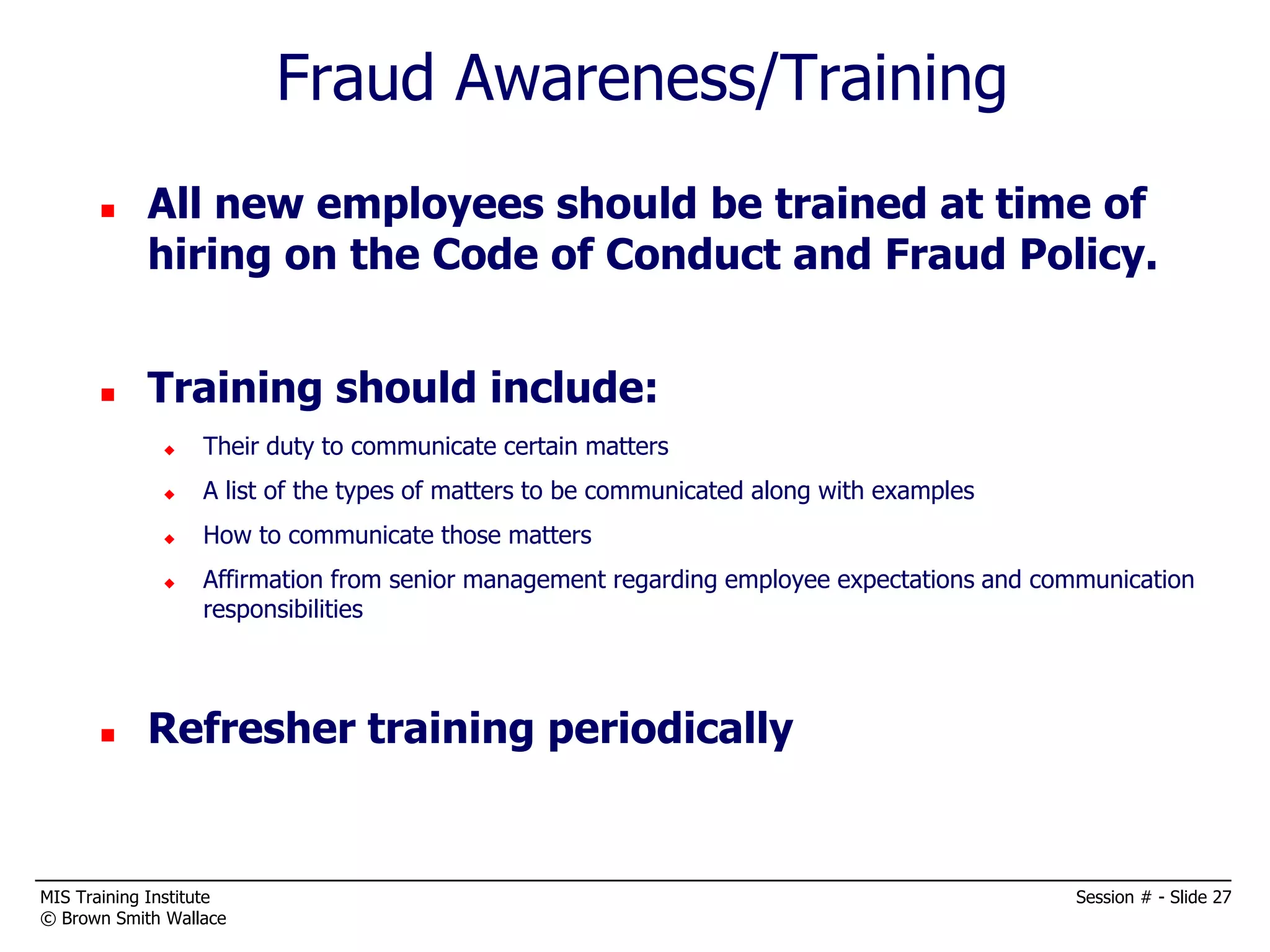 7 Keys to Fraud Prevention, Detection and Reporting | PDF