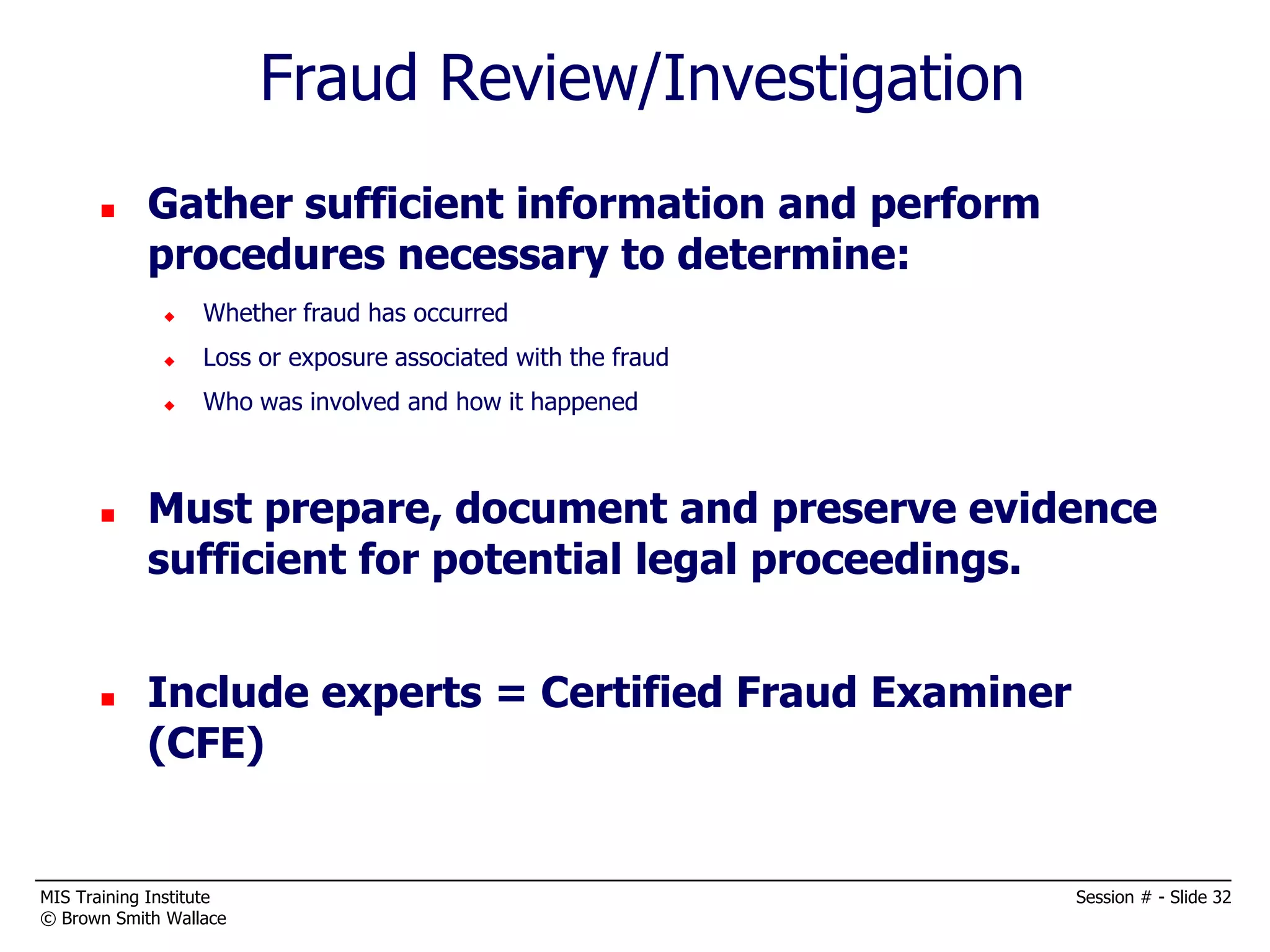 7 Keys to Fraud Prevention, Detection and Reporting | PDF