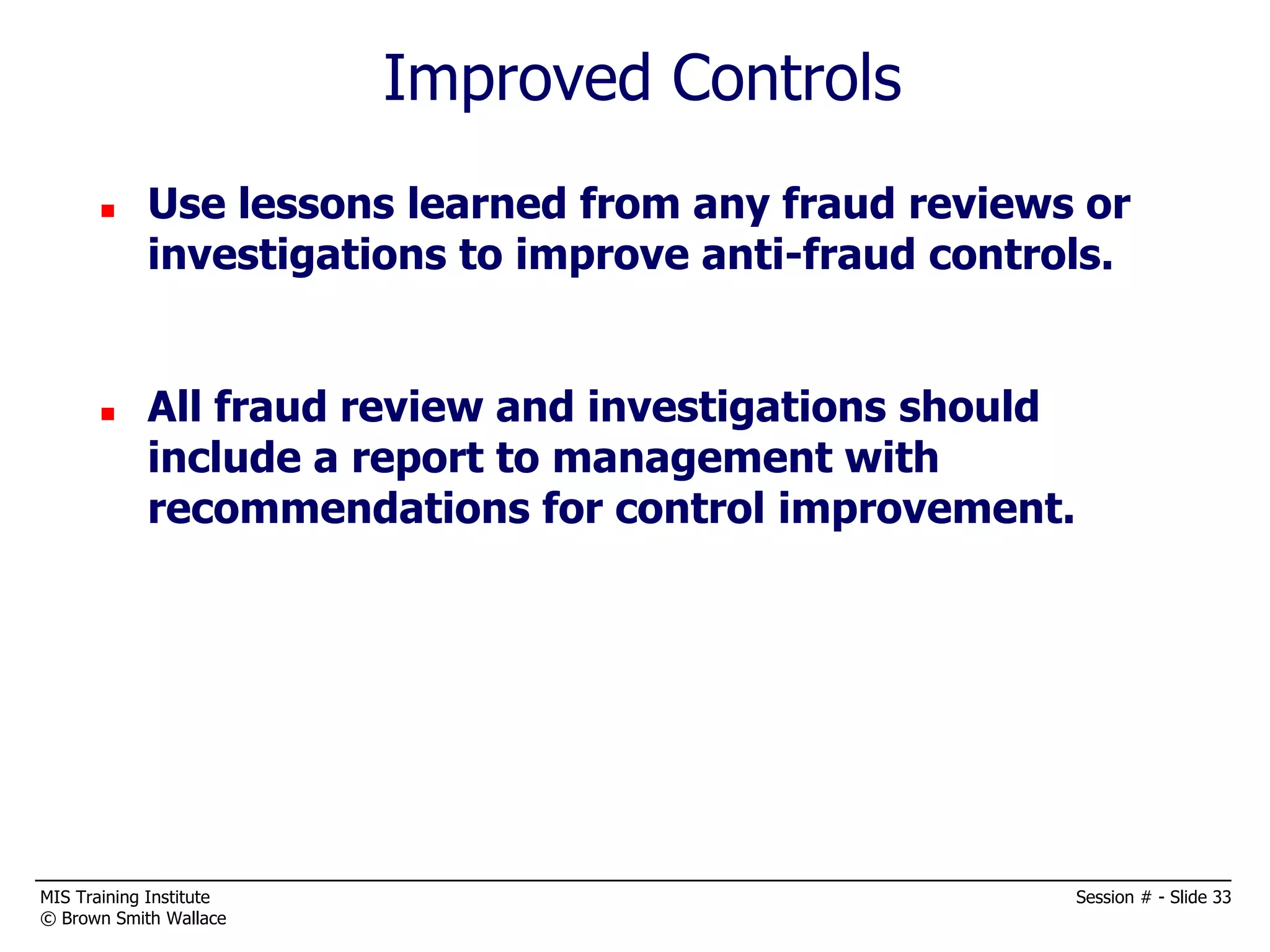 7 Keys to Fraud Prevention, Detection and Reporting | PDF