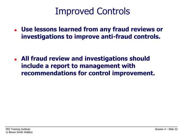 7 Keys to Fraud Prevention, Detection and Reporting | PDF