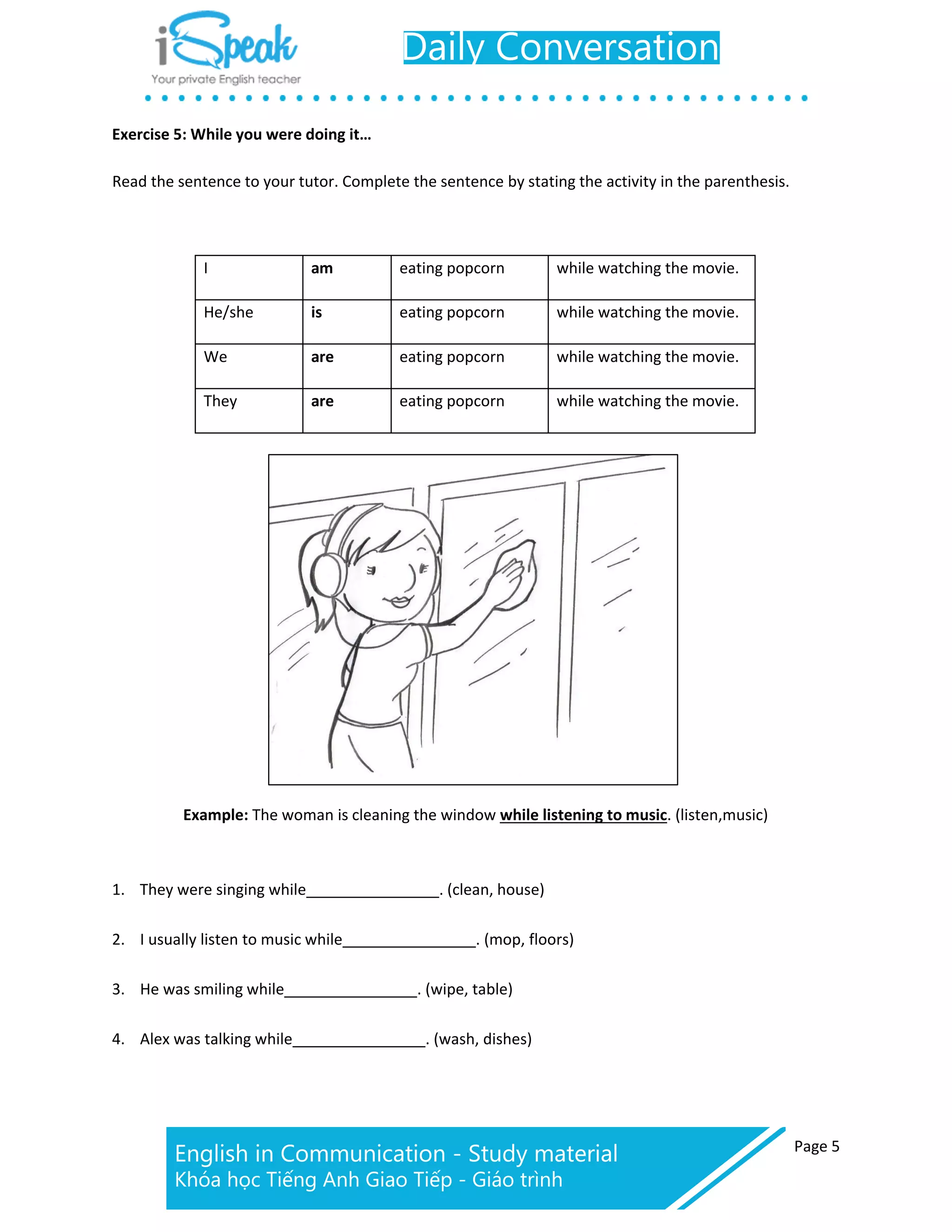 Chapter 9 unit 1. i'm cleaning... | PDF