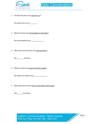 Chapter 9 unit 1. i'm cleaning... | PDF | Bath and Shower | Personal Care