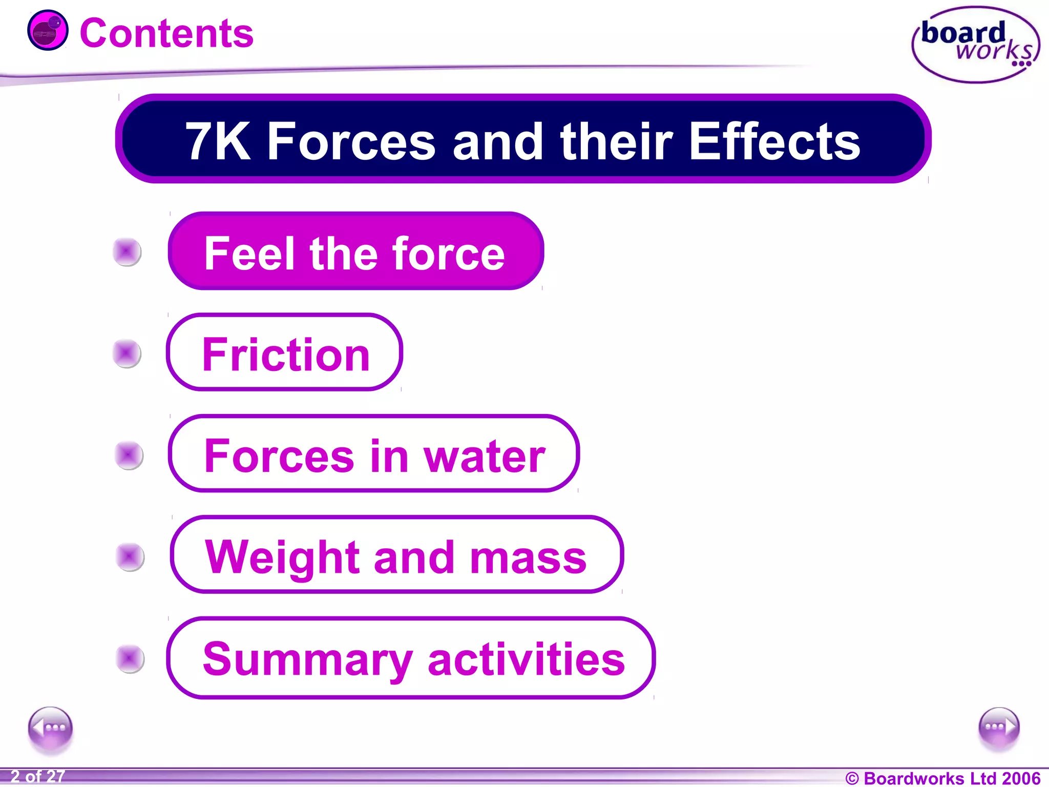 7 k forces and their effects (boardworks) | PPT