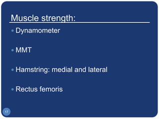 7 knee assessment examination | PPT