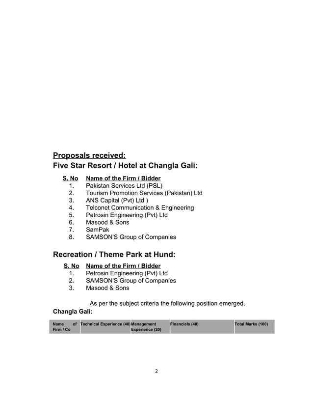 Pre qualification report | PDF