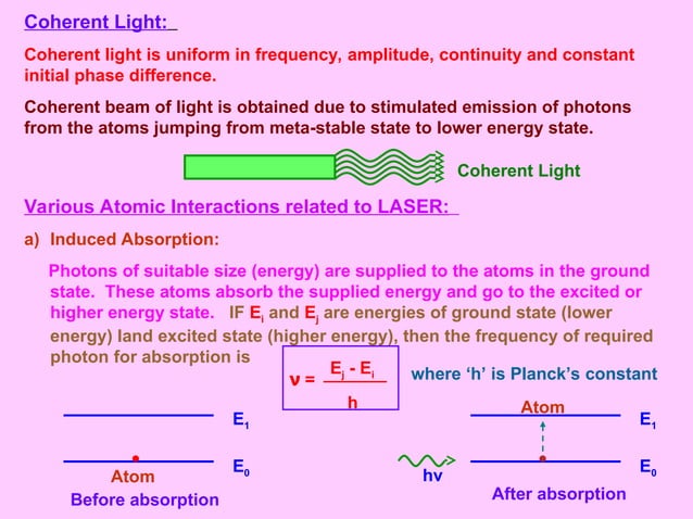 Properties of LASER and characteristics.ppt | Chemistry | Science