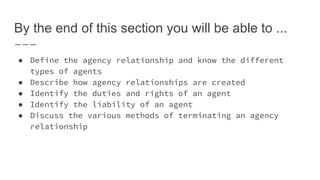 7. law and ethics - Agency Law | PPTX