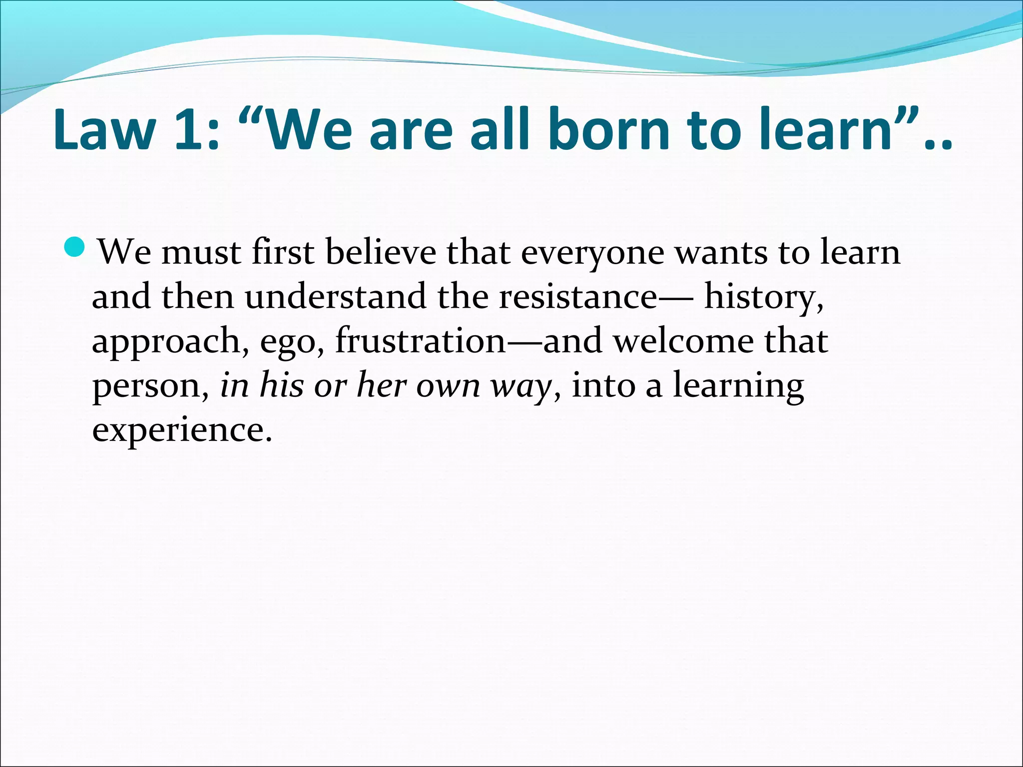 7 laws of learning | PPT
