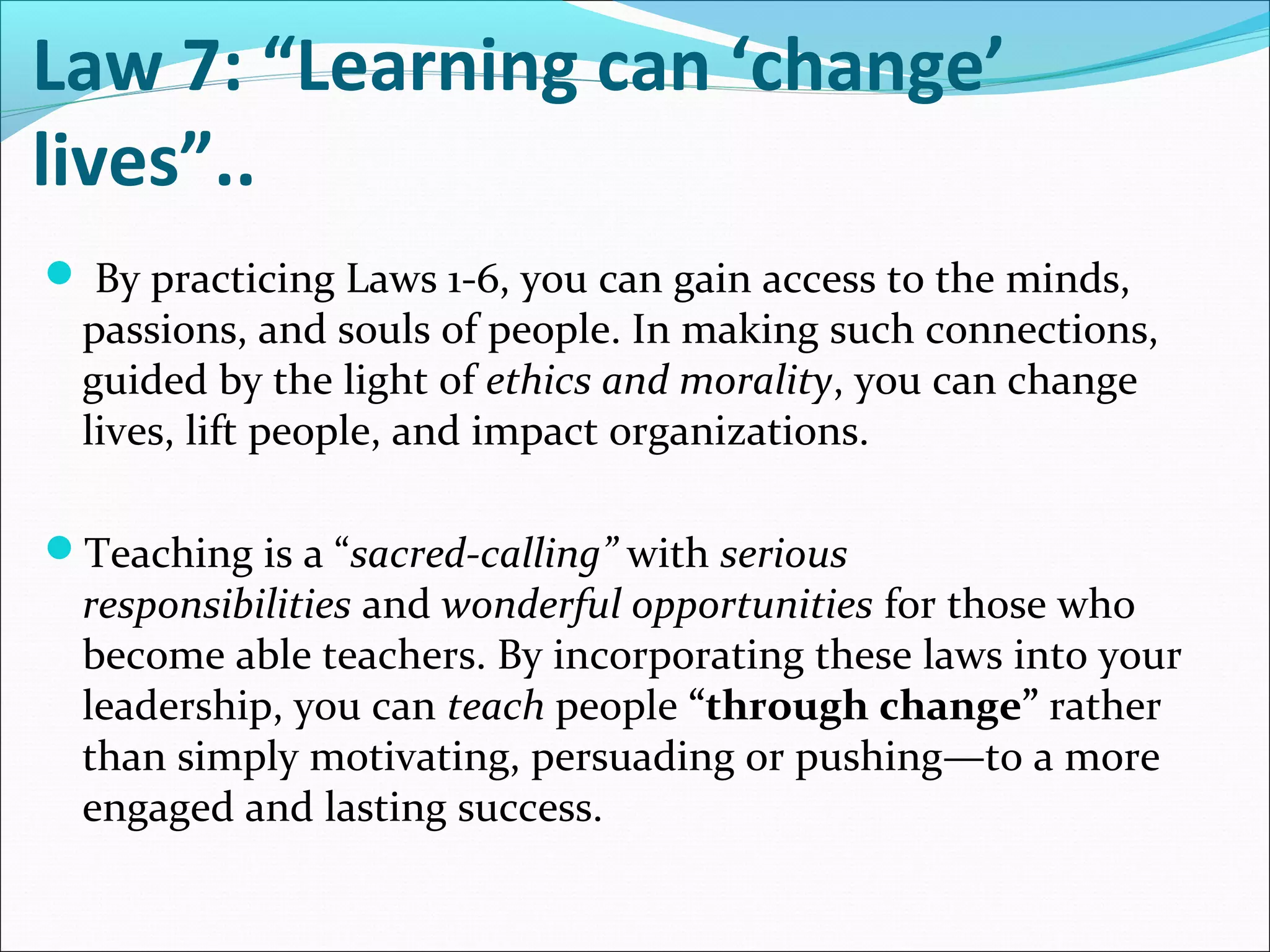 7 laws of learning | PPT