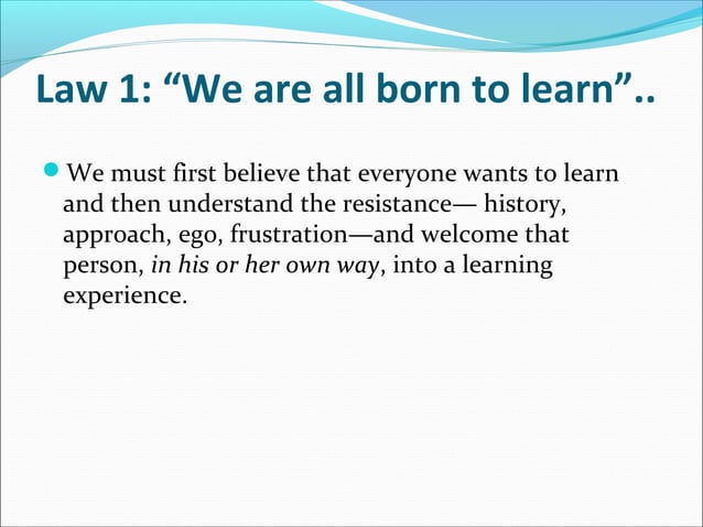 7 laws of learning | PPT | Education