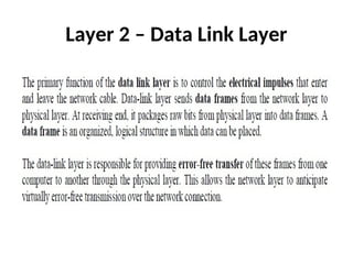 7 Layer 0SI Model in Computer Networking | PPT