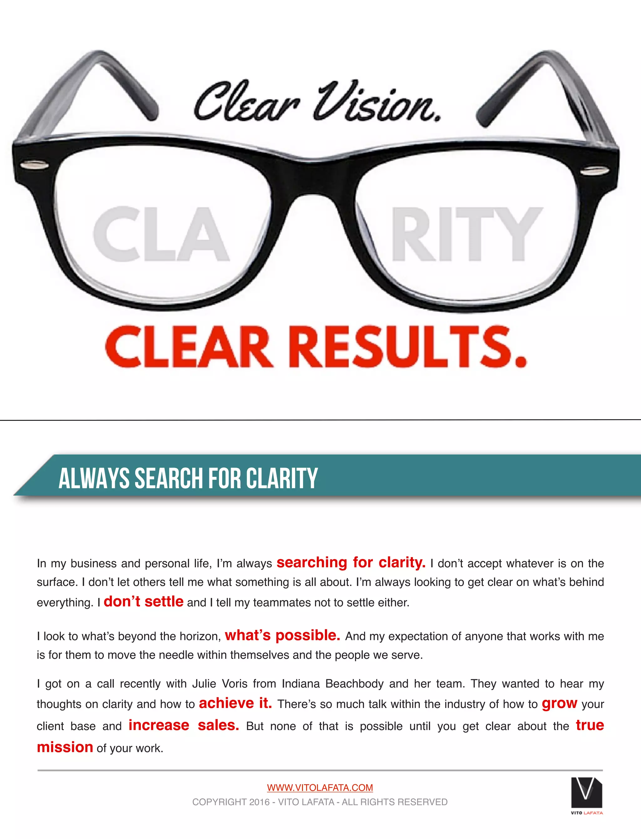 7 Steps Of Clarity | PDF