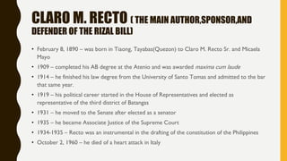 The rizal bill | PPTX