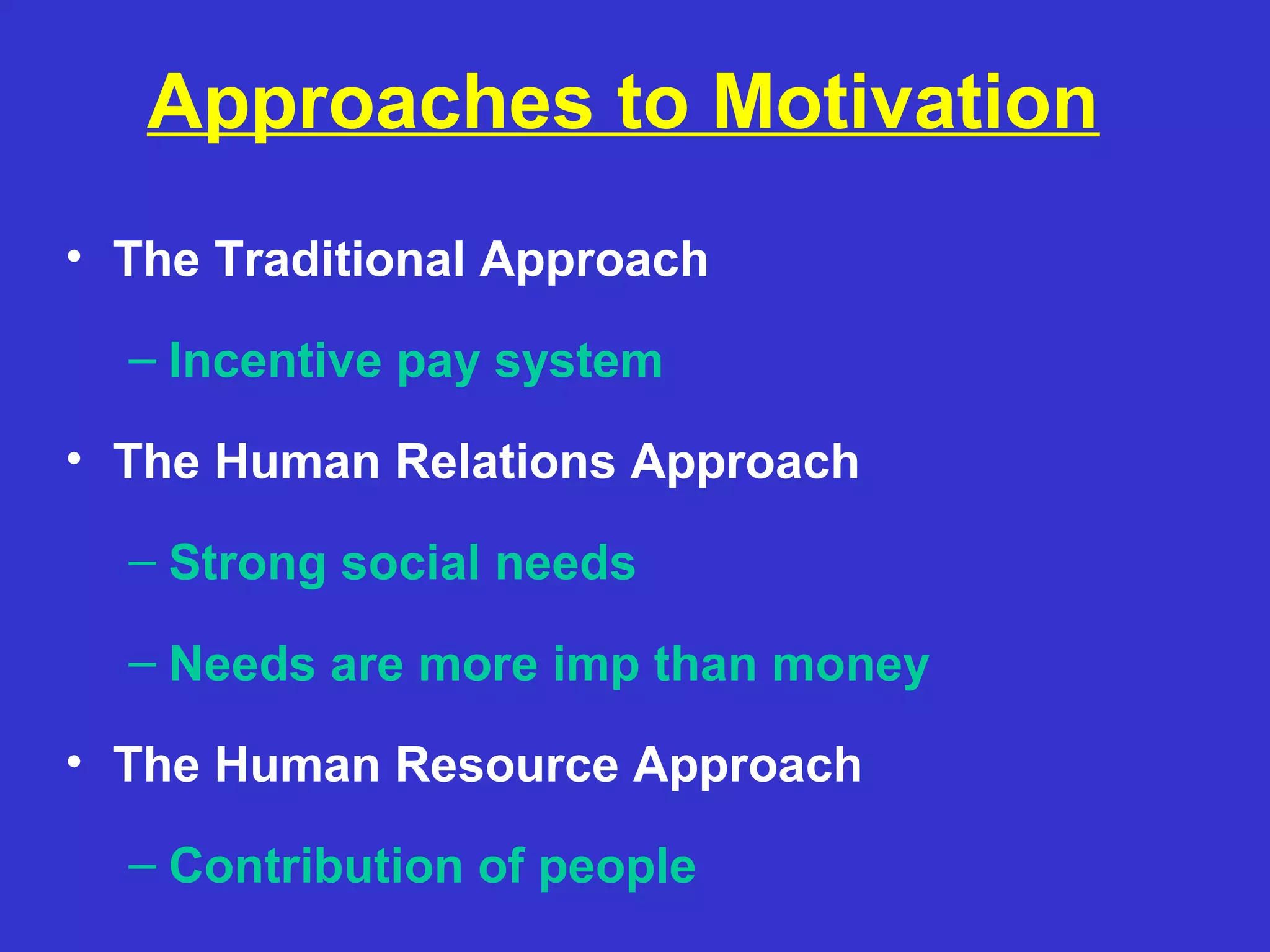 Motivation approach,processes and theories | PPT