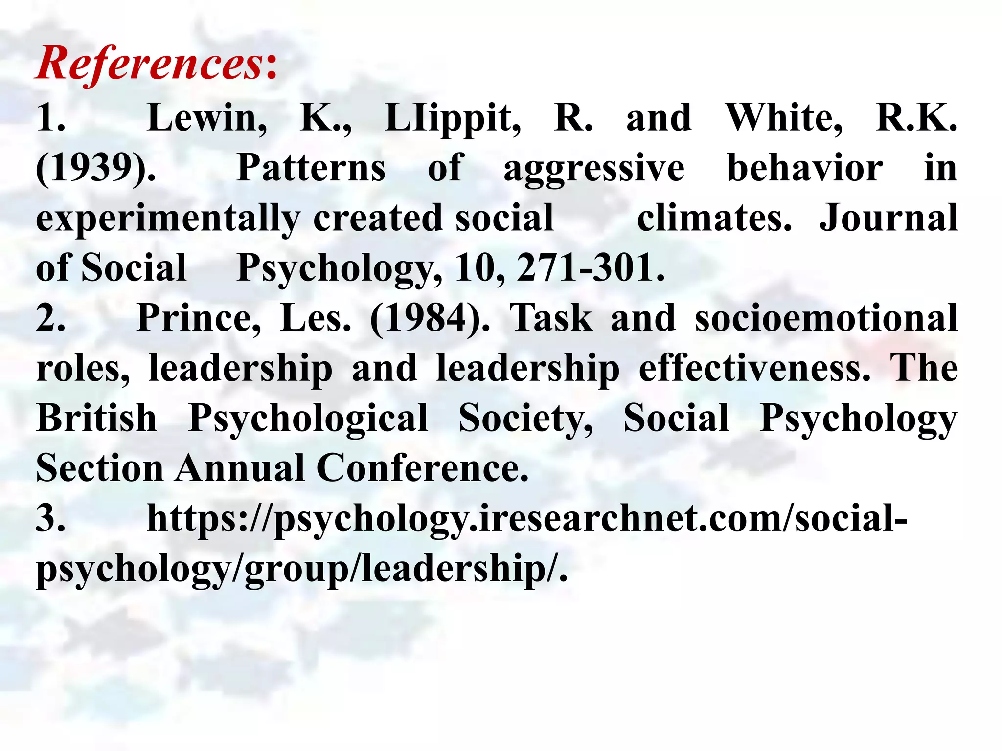 7 leadership types ii by Bales 1950 | PPTX