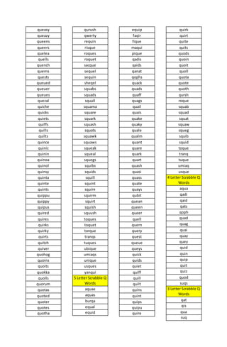 7 letter scrabble q words | PDF