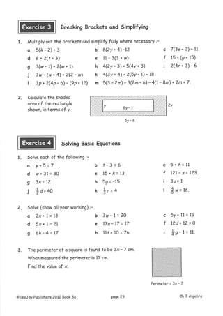 7 level 3a hw chapter 7 algebra | PDF